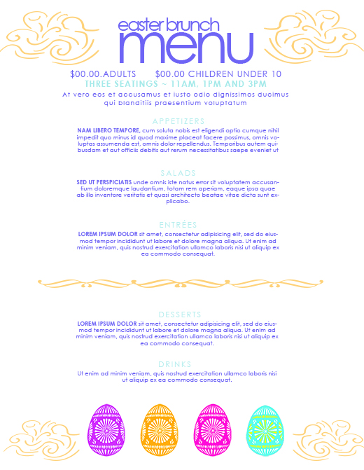 FREE Easter Restaurant Menu Templates for Photoshop and Illustrator ...